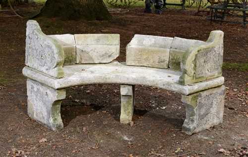 Garden Seats:A carved Portland stone curved seat | Barnebys